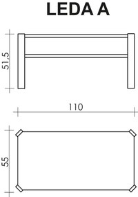 Konferenční stolek LEDA A 110x55 cm, masiv a dýha buk, český výrobek