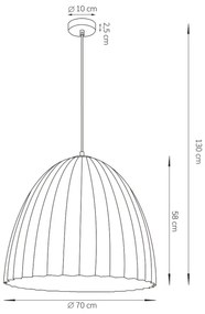 Lustr na lanku TELMA 1xE27/60W/230V pr. 70 cm černá/zlatá