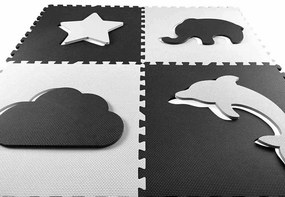 Pěnové puzzle podložka ohrádka Milly Mally Jolly 2x2 Grey