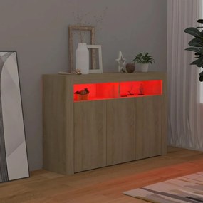Příborník Liado s LED osvětlením - 115,5x30x75 cm |dub sonoma