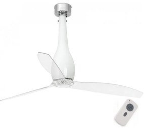 FARO Barcelona | FARO 32001 - Stropní ventilátor ETERFAN bílá/čirá pr. 128 cm + dálkové ovládání | FA32001