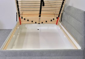 Rohová čalouněná postel Niobe, s úložným prostorem, 120x210 cm
