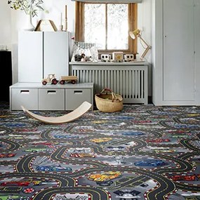 Dětský koberec The World od Cars 97 šedý (Varianta: 120 x 170 cm)
