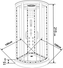 Terra Hydromasážní box WSH7118 100x100 se saunou