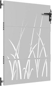 Zahradní branka 85 x 125 cm z cortenové oceli, design s trávou 153222