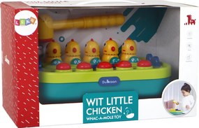 LEAN Toys Hra na obratnost Whac-a-Mole – kuřátka, kladívko, světla, zvuky, na baterie