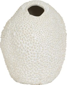 Béžovo-bílá keramická váza Kyana M - Ø 17*20,5 cm