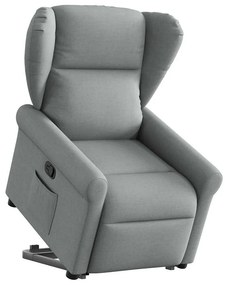 Zvedací polohovací křeslo světle šedé textil 3303374