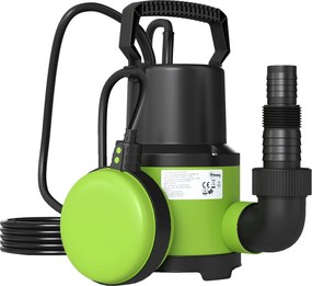 Outsunny Ponorné čerpadlo jezírkové čerpadlo vodní čerpadlo s plovákovým spínačem fontána 400W 9000L/h 16 x 14 x 27 cm zelená