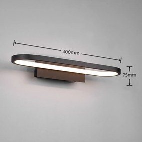 Matně černé LED nástěnné svítidlo (délka 40 cm) Gianni – Trio