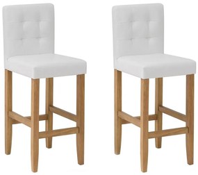 Sada 2 barových židlí z umělé kůže krémové MADISON Beliani