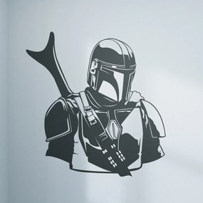 Živá Zeď Samolepka na zeď Mandalorian Star Wars Barva: černá