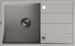 Laveo Wolin, 1-komorový granitový dřez 780x480x185 mm, šedá, LAV-SPW_511T