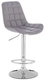 LuxuryForm DESIGN Barová židle PARIS na stříbrné kulaté podstavě - šedá