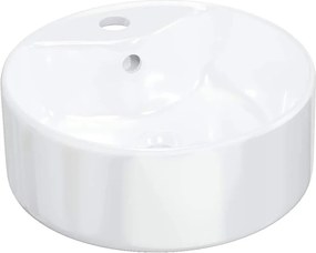 Umyvadlo bílé 40 x 14,5 cm keramika kulaté 153339