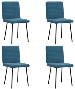 Jídelní židle 4 ks modré samet 3315243