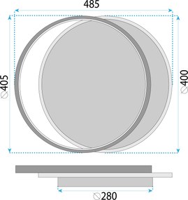 Toolight Toolight, LED stropní svítidlo 40cm, LHJ076-C, černá-bílá, OSW-50035