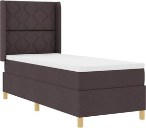 Postel s boxspringem s čelo Tmavě hnědá 80 x 200 cm textil 3341864