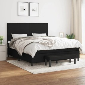 Box spring postel s matrací černá 160x200 cm textil 3136447