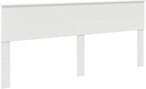 Rám postele s čelo Bílá 200 x 200 cm Masivní borové dřevo 3410555