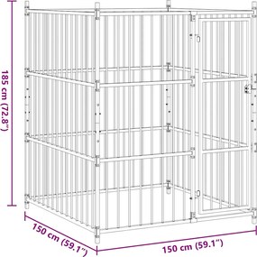 vidaXL Marketos Venkovní psí kotec 150 x 150 x 185 cm