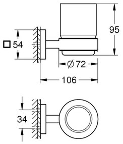 GROHE 41097DC0 - Sklenička s držákem START CUBE nerez