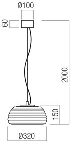 Světla a lustry REDO GROUP Redo ONDULA lustr do kuchyně - jantarové sklo LED 18W CCT 2700K/3000K