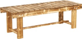 Outsunny Zahradní Lavice, Dvousedadlová Dřevěná Lavice, Zahradní Nábytek, Rustikální Lavice, Masivní Dřevo, Tmavě Hnědá, 110 x 38 x 35 cm | Aosom