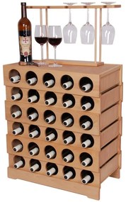 Domácí vinotéka 653 - Dřevěná vinotéka na 30 lahví vína