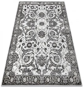 koberec MATEO 8037/644 Moderní rám, květiny strukturální šedá velikost 200x290 cm | krásné koberce cz