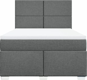 Box spring postel s matrací tmavě šedá 140x200 cm textil 3292805
