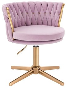 LuxuryForm DESIGN Židle LYON VELUR na zlatém kříži - levandule