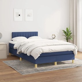 vidaXL Box spring postel s matrací 120x200 cm textil [3140764] Barva: Modrá