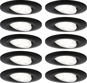P 92462 LED vestavné svítidlo Calla základní sada výklopné IP65 kruhové 90mm 30° 10x6W 230V 4000K černá mat - PAULMANN