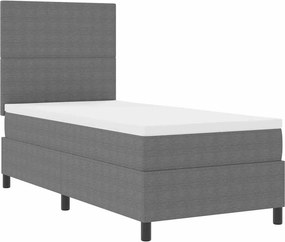 Postel s boxspringem s čelo Světle šedá a bílá 100 x 200 cm 3337543