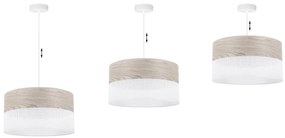 Light Home Závěsné svítidlo Wood, 1x světle béžová dubová dýha/bílé plastové stínítko, (fi 40cm)