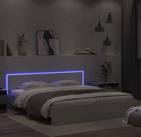 vidaXL Rám postele s čelem a LED osvětlením 180 x 200 cm [3207594] Barva: Bílá