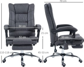 Masážní kancelářská židle Vinsetto s funkcí vyhřívání, náklon 135°, výškově nastavitelná, do 120 kg, ergonomická, černá | Aosom.de