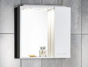 Aqualine Aqualine, ZOJA/KERAMIA FRESH STRIP galerka s LED osvětlením, 60x60x14cm, pravá, bílá, 45022S