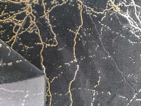 BE Koberec Elite 4355 BLACK GOLD - černý obdélníkový Rozměr: 140x190 cm