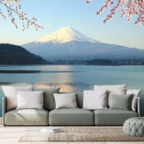 Samolepící fototapeta výhled z jezera na Fuji - 300x200 cm