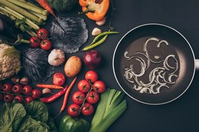 Tapeta zelenina kulinářské umění  - 450x300 cm