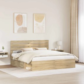 Rám postele s čelo Sonoma 200 x 200 cm Masivní borové dřevo 3411377