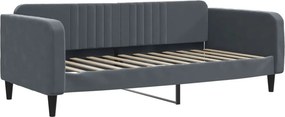 Válenda s matrací tmavě šedá 100 x 200 cm samet 3197047