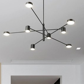 Toolight Toolight, LED stropní svítidlo s 8 rameny 75x124 cm APP598-8C, černá, OSW-08566