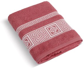 Froté ručník, osuška řecký vzor terrakota - ,  Osuška