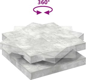 Konferenční stolek otočný o 360º betonově šedý 90x90x34,5 cm 3321354
