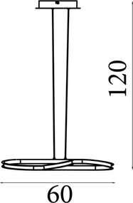 Searchlight 66110CP - LED Stmívatelný lustr na lanku DOODLE LED/40W/230V mosaz