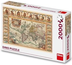 Puzzle dino historická mapa světa