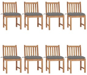 Zahradní židle s poduškami 8 ks masivní teak,  3073158